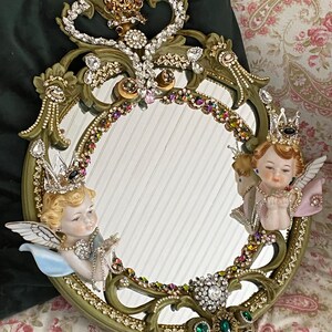 Vintage Crowned Angel Wall Mirror: Baroque Rhinestone Decor - Etsy