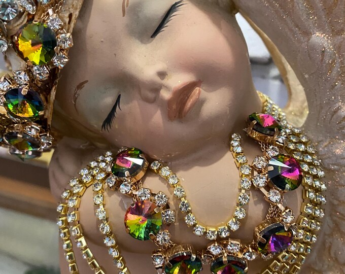 Gorgeous Sleeping Angel Statue, Crowned Large Wing Angel, Colorful ...