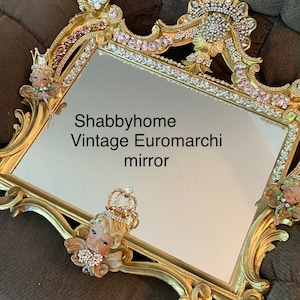 Sparkly Princess Vanity Wall Mirror, Rhinestones, Crowned Vintage ...