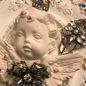 Adorable Framed Double and a Single Angel Rhinestones Baroque - Etsy