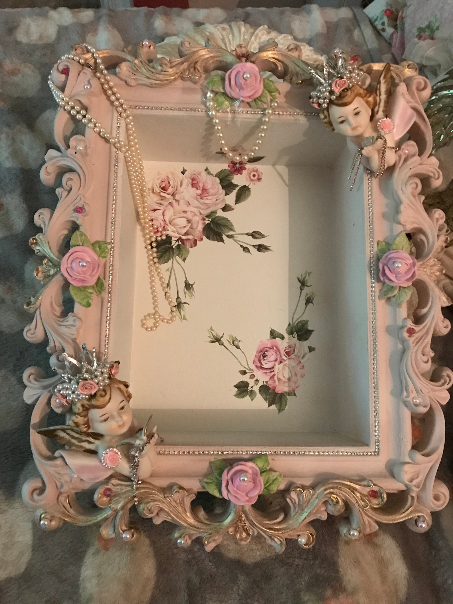 Shabby Wall Curio Vitrine Victorian Shadow Box Vintage | Etsy