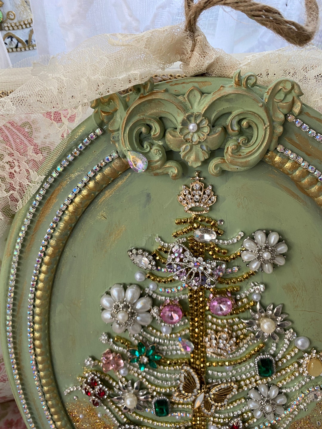 Framed Christmas Tree Wall Art Framed Rhinestone Tree - Etsy