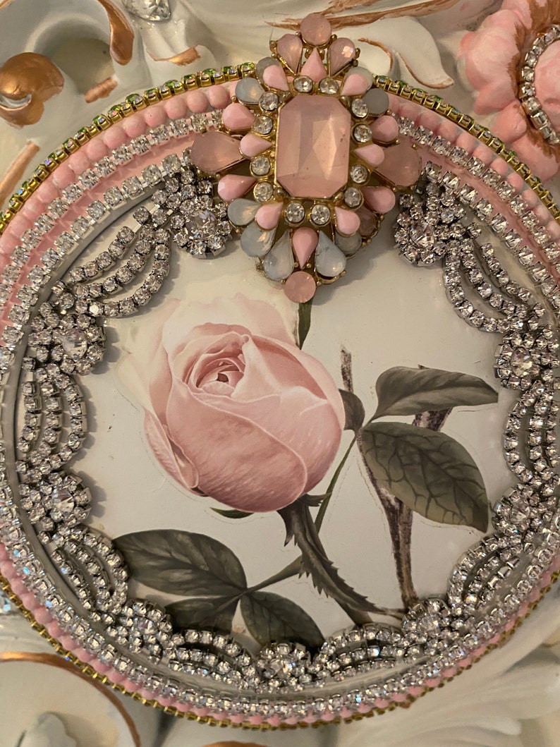 A Redesigned Baroque Wall Clock Rhinestones Shabby Wall - Etsy