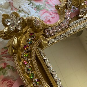 Sparkly Princess Vanity Wall Mirror, Rhinestones, Crowned Vintage ...