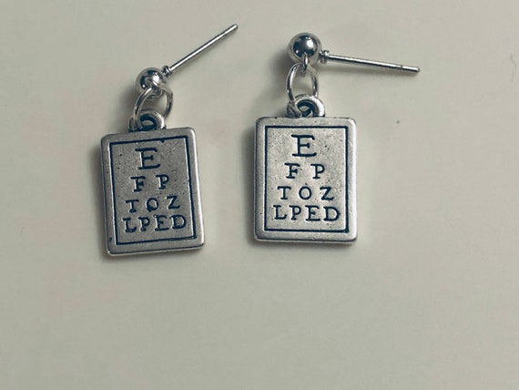 Eye chart Earrings | Etsy