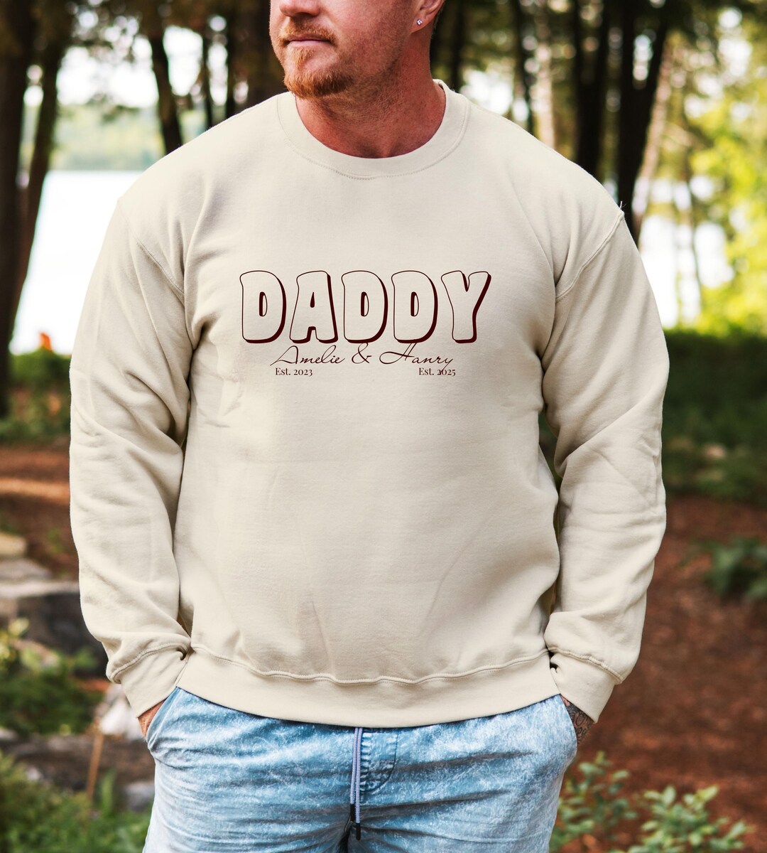 Personalized Dad Sweater – Custom Dad Pullover With Child's Name & Est ...