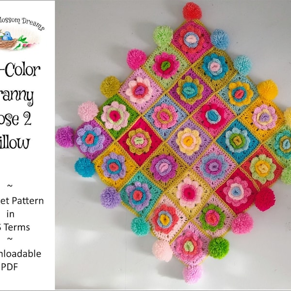 Crochet Granny Pillow Pattern - Etsy