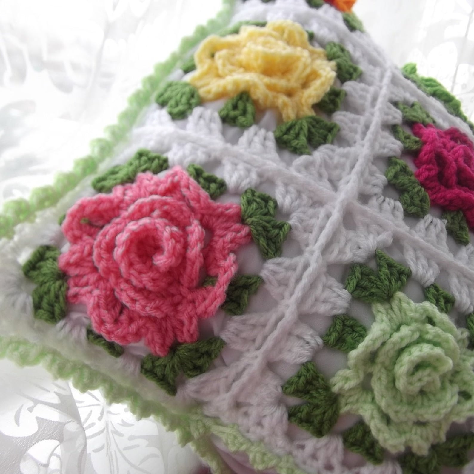 Granny Rose Pillow Crochet Pattern instant Download - Etsy UK