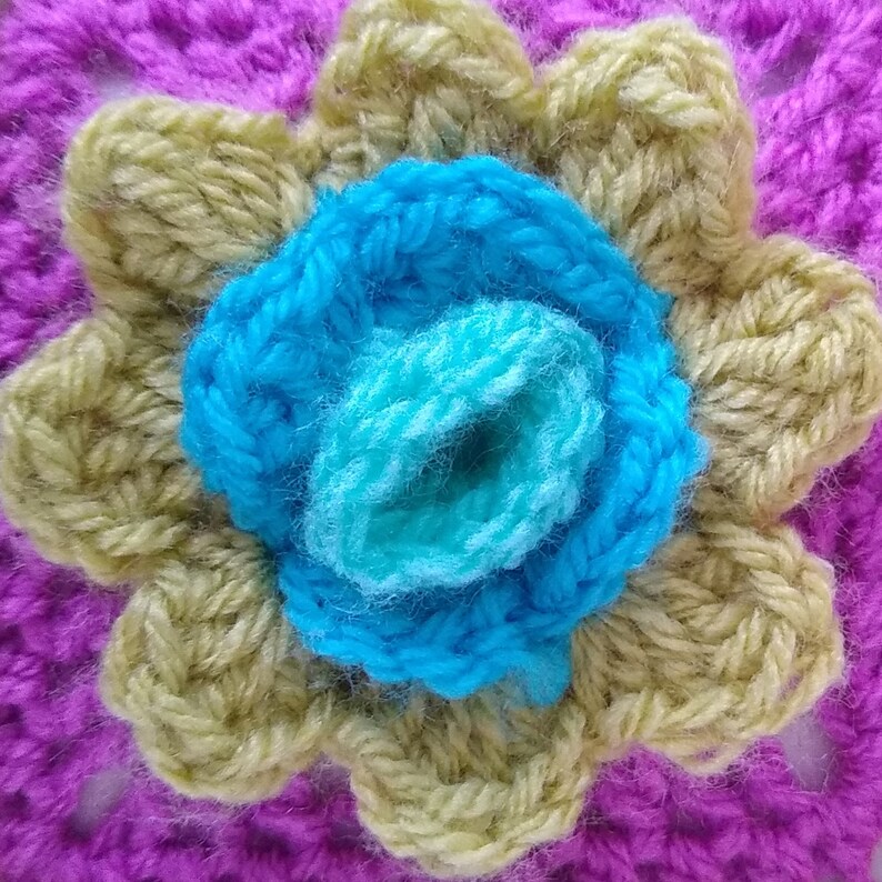 Tri-color Granny Rose 2 motif Only Crochet Pattern - Etsy