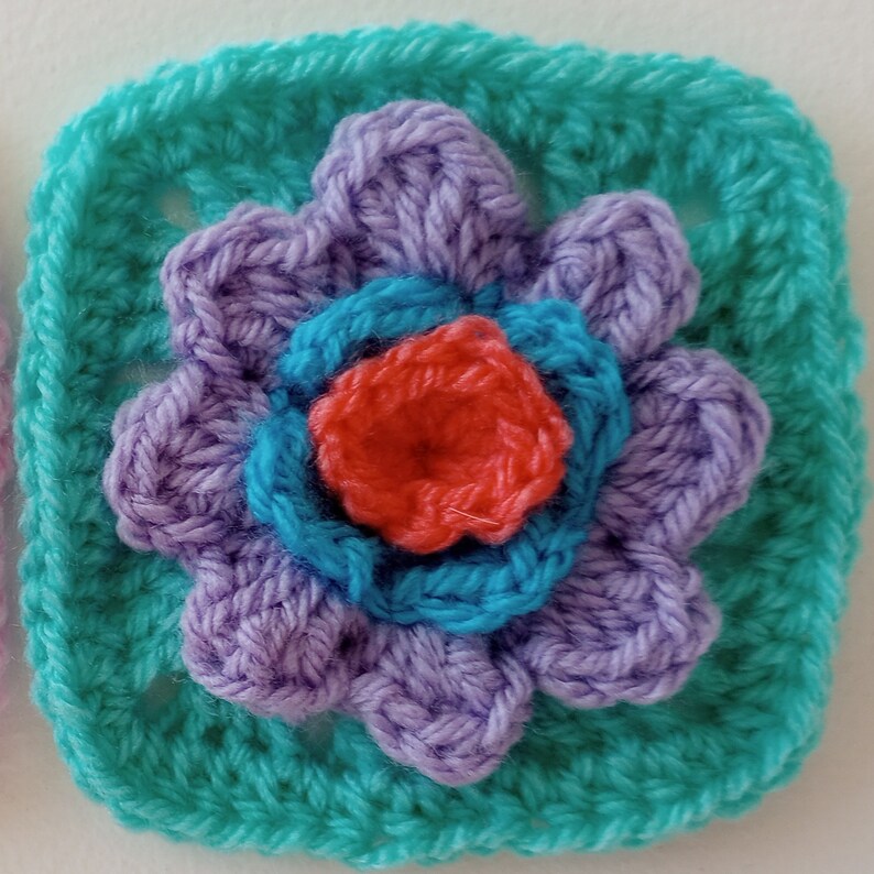 Tri-color Granny Rose 2 motif Only Crochet Pattern - Etsy