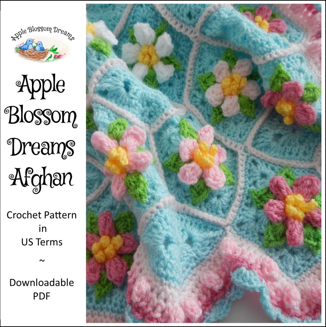 Apple Blossom Dreams Afghan | Crochet Pattern (instant Download) - Etsy