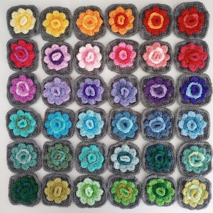 Tri-color Granny Rose 2 (motif Only) | Crochet Pattern (instant ...