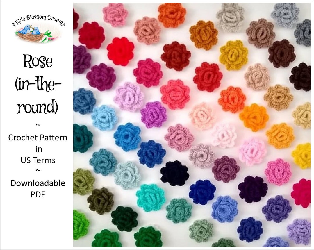 Rose in-the-round Crochet Pattern instant Download - Etsy