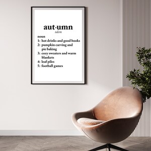 Autumn Definition, Fall Printable, Wall Decor, Digital File - Etsy