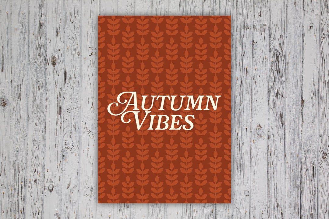 Fall Printable, Autumn Vibes, DIGITAL DOWNLOAD, Wall Art, Retro, Leaves ...