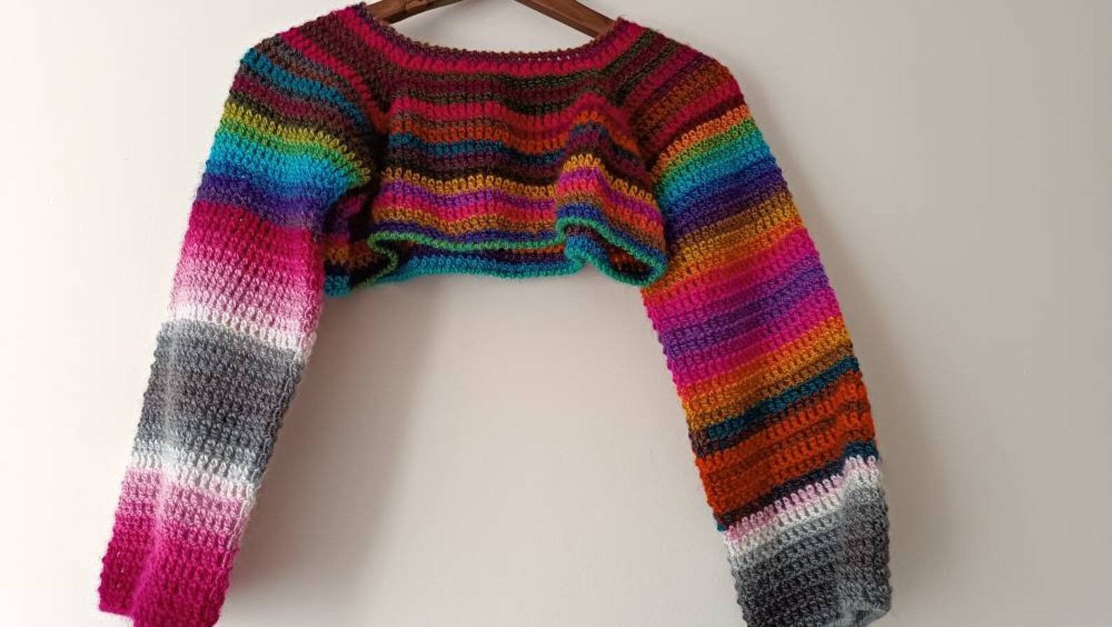 Y2K Crocheted Knitted Shrug Top ,retro Handmade, Unique, Festival Mesh ...