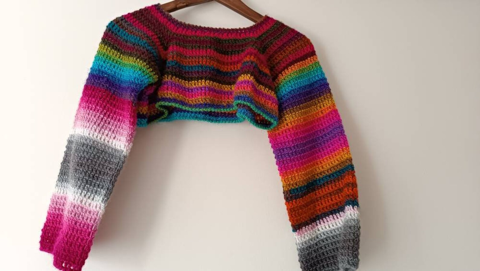 Y2K Crocheted Knitted Shrug Top ,retro Handmade, Unique, Festival Mesh ...