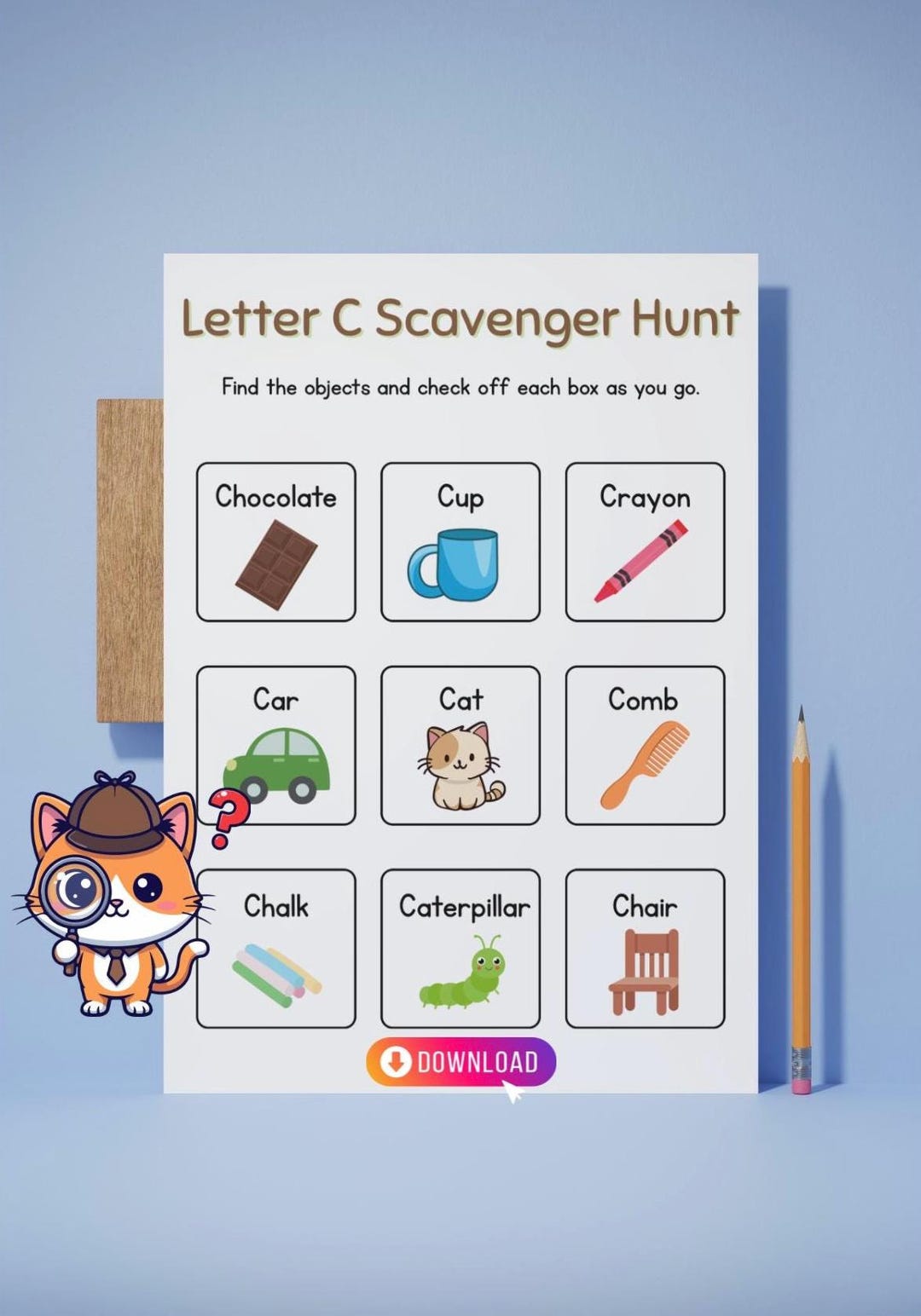 Letter C Scavenger Hunt | Toddler Homeschool Activity (PDF) - Etsy