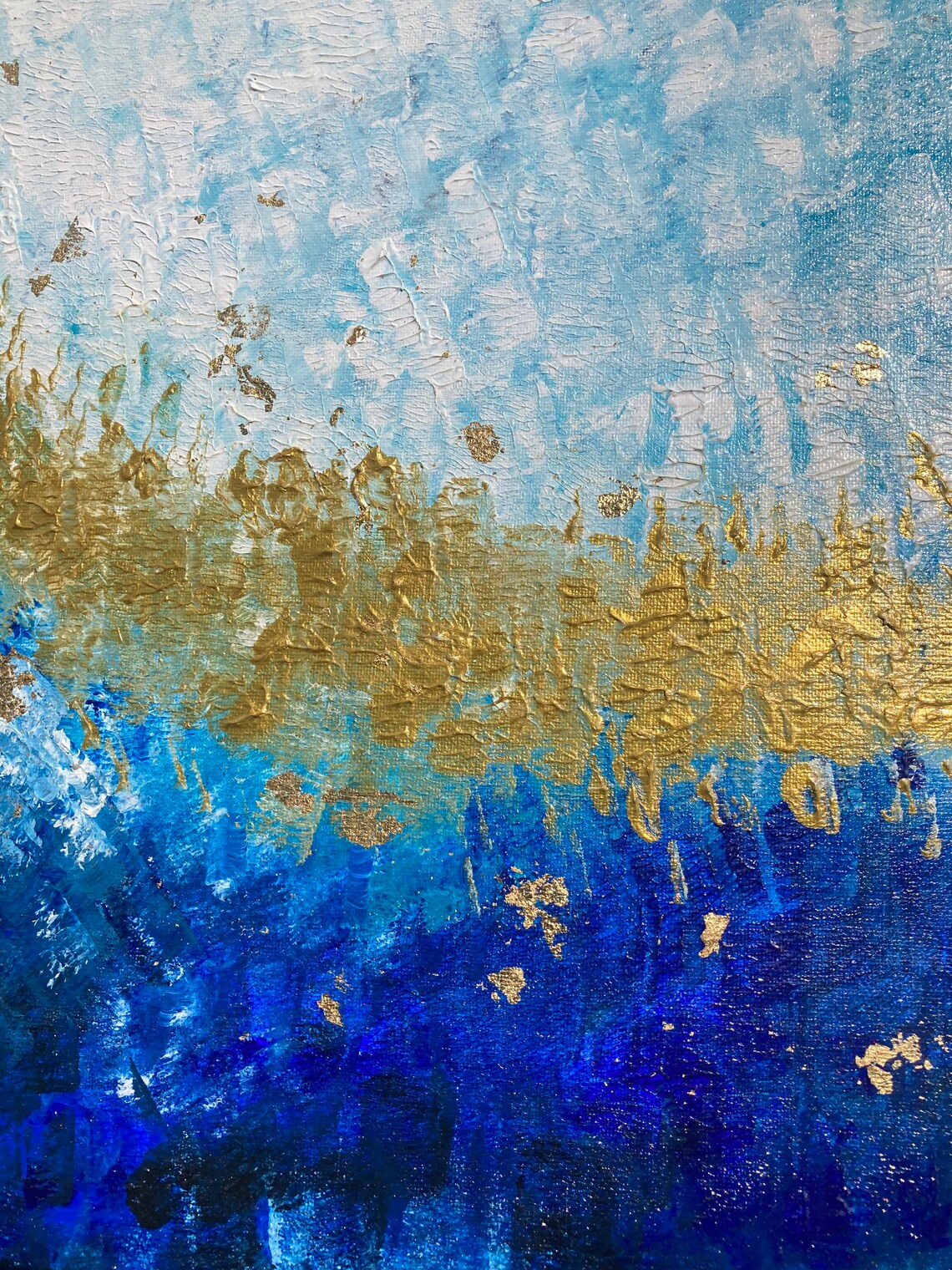 Ocean Blue Abstract Painting - Etsy Israel