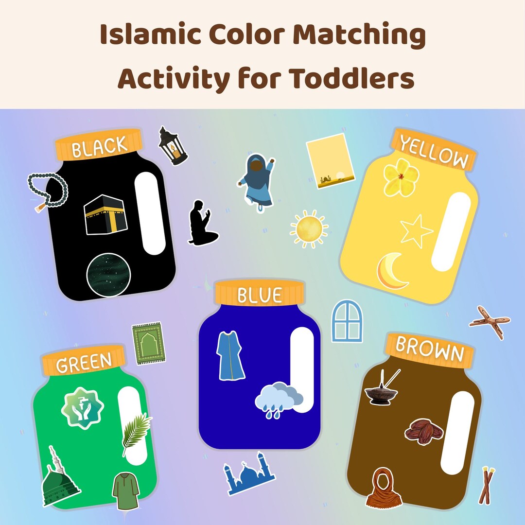 Islamic Color Matching Activity for Toddlers | Ramadan Preschool ...