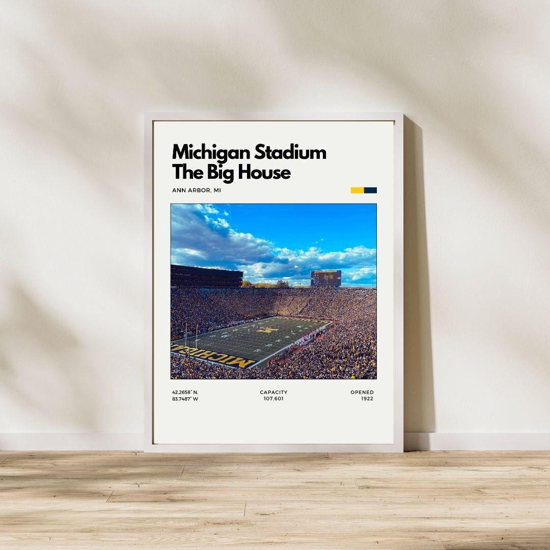 Michigan Stadium the Big House Poster | Ann Arbor Football Print - Etsy