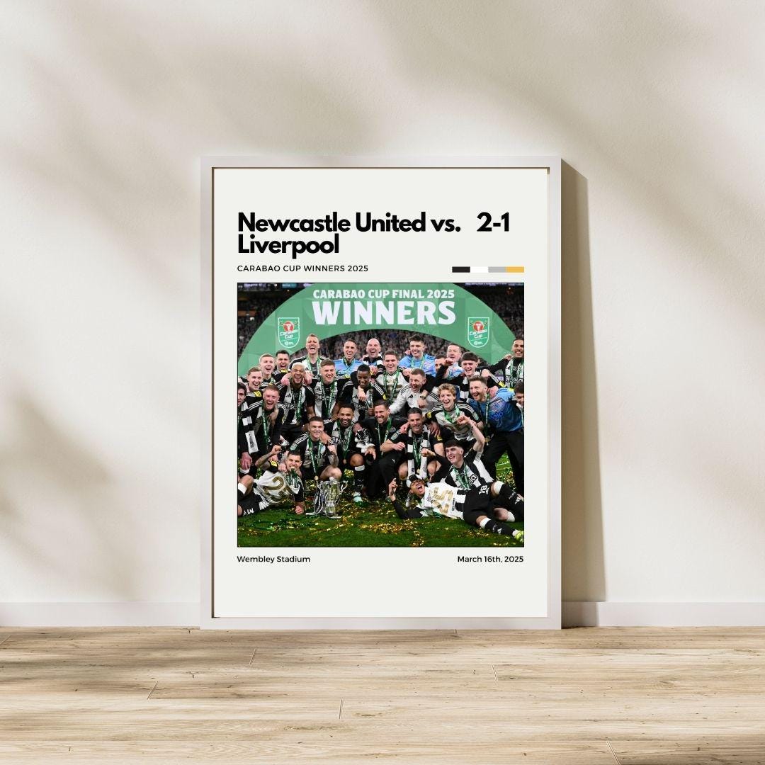 Newcastle United Carabao Cup Winners 2025 Poster | Football Champions ...