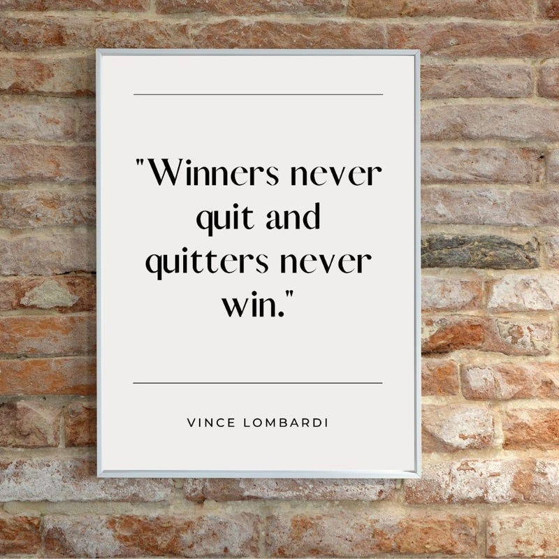 Winners Never Quit - Etsy