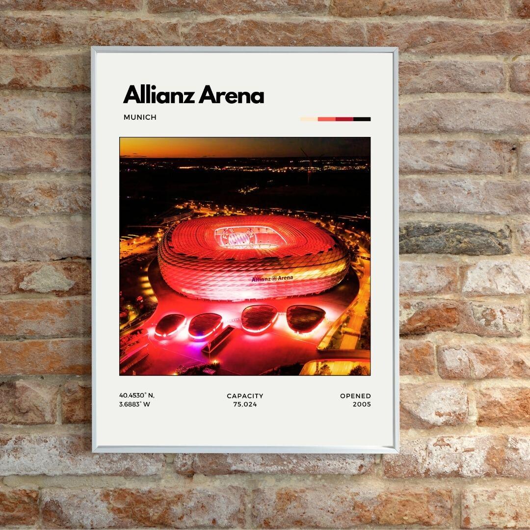 Allianz Arena Digital Print | Bayern Munich Stadium Poster - Etsy
