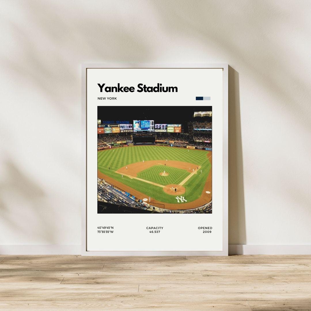 Yankee Stadium Poster | New York Yankees Print | Baseball Poster - Etsy