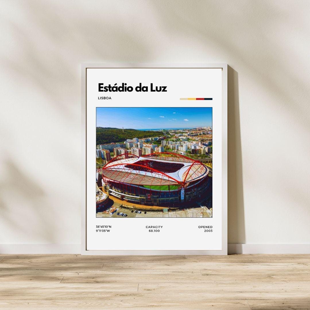 Estádio Da Luz Poster | Benfica Stadium Print | Lisbon Football Wall ...
