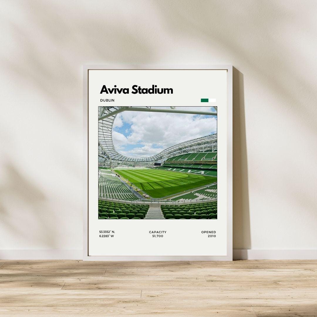 Aviva Stadium Dublin Poster | Ireland Rugby & Soccer | Minimalist ...