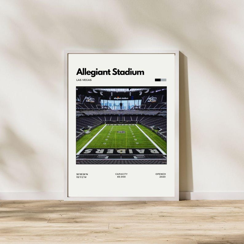 Allegiant Stadium Digital Print | Las Vegas Raiders Stadium Poster - Etsy