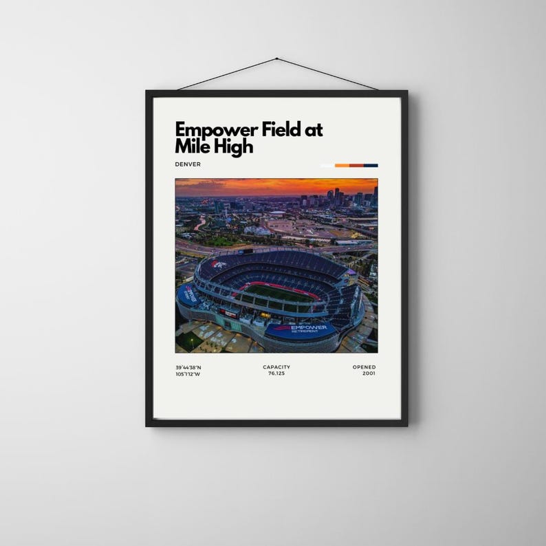 Empower Field Mile High Stadium Poster | Denver Broncos Wall Art - Etsy