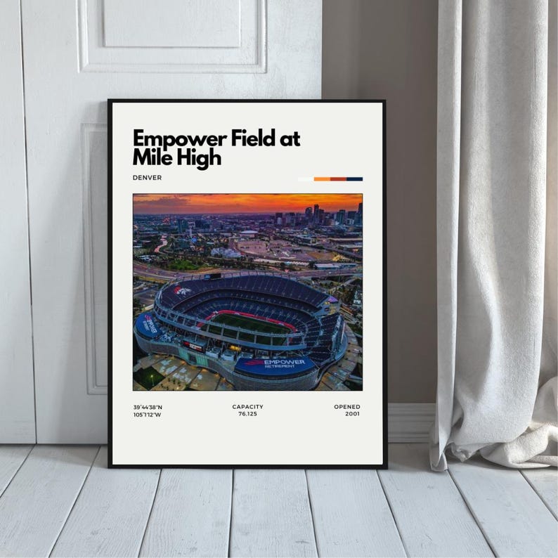 Empower Field Mile High Stadium Poster | Denver Broncos Wall Art - Etsy