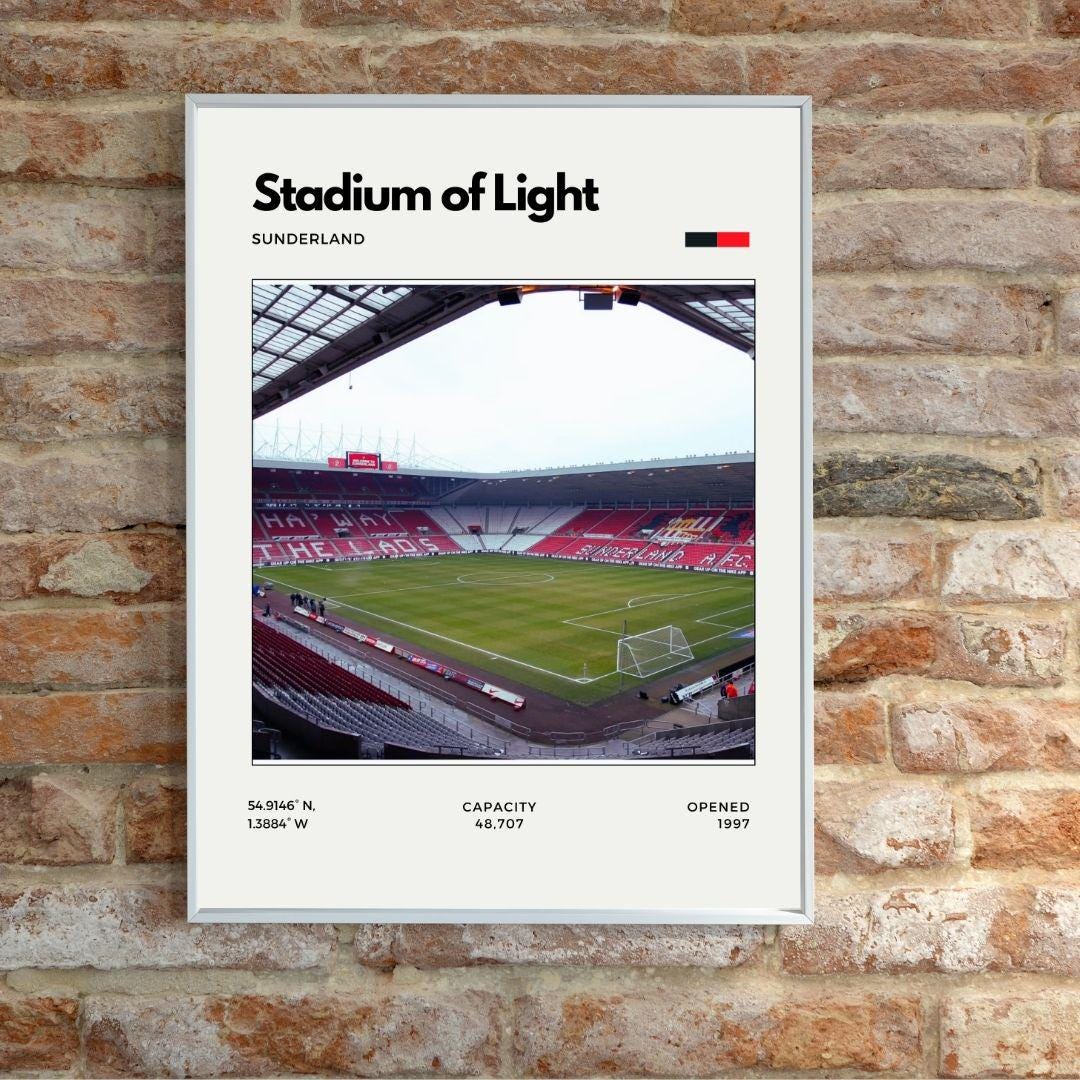 Stadium of Light Digital Print | Sunderland AFC Stadium Poster - Etsy