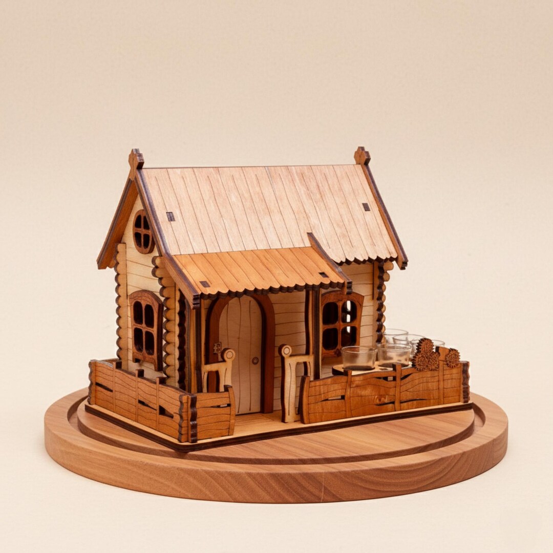 Laser Cut Wooden Mini Bar Hut | Gift Bar Design | CDR DXF SVG Files - Etsy