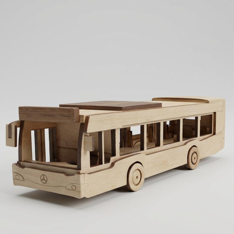 Laser Cut Wood Bus Model | DXF SVG Cdrfiles | CNC Laser Cutting Design ...