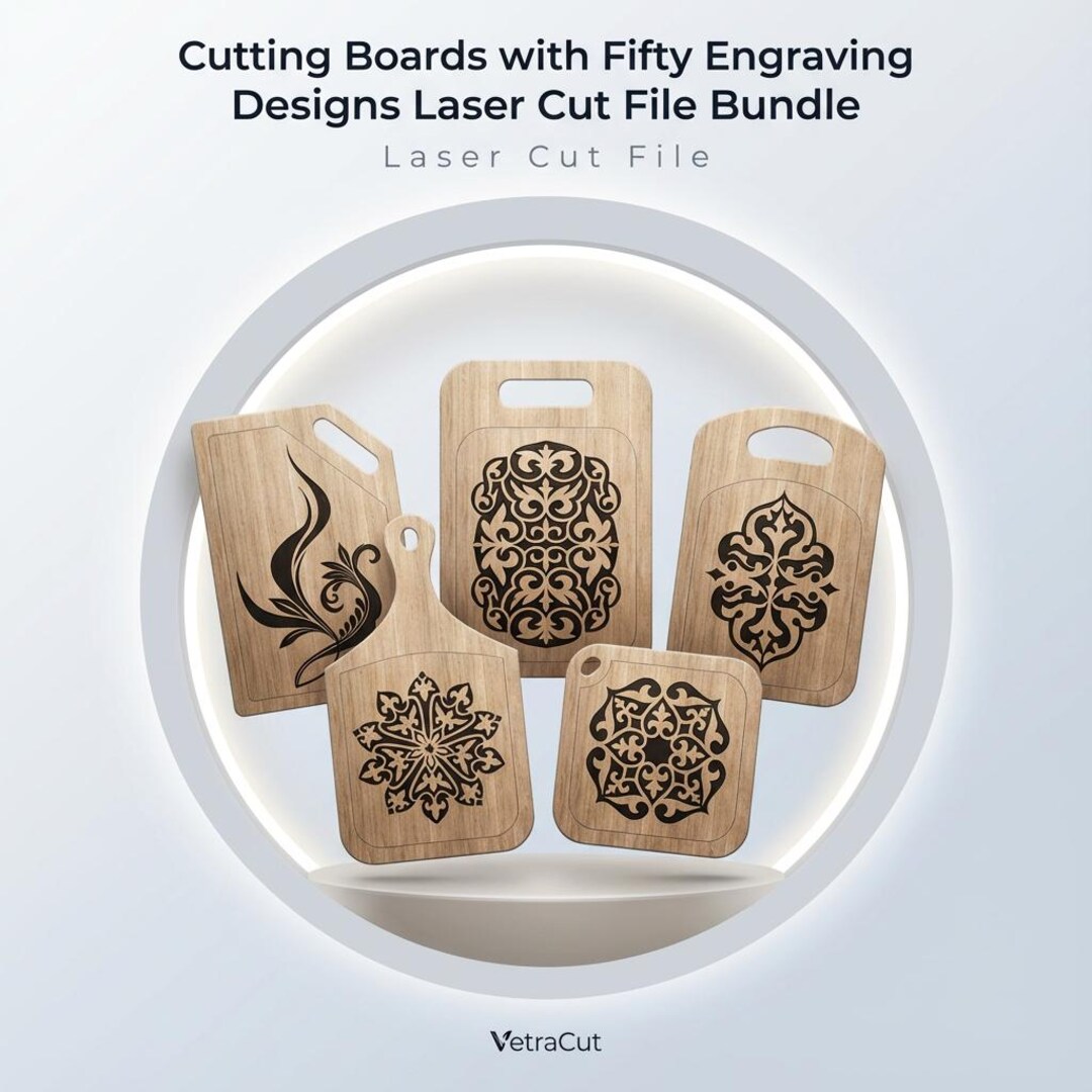 Cutting Boards With 50 Engraving Designs | Laser Cut File Bundle | SVG ...