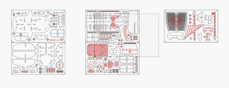 Pirate Ship Laser Cut Files Wood Model Bundle (digital File) - Etsy UK