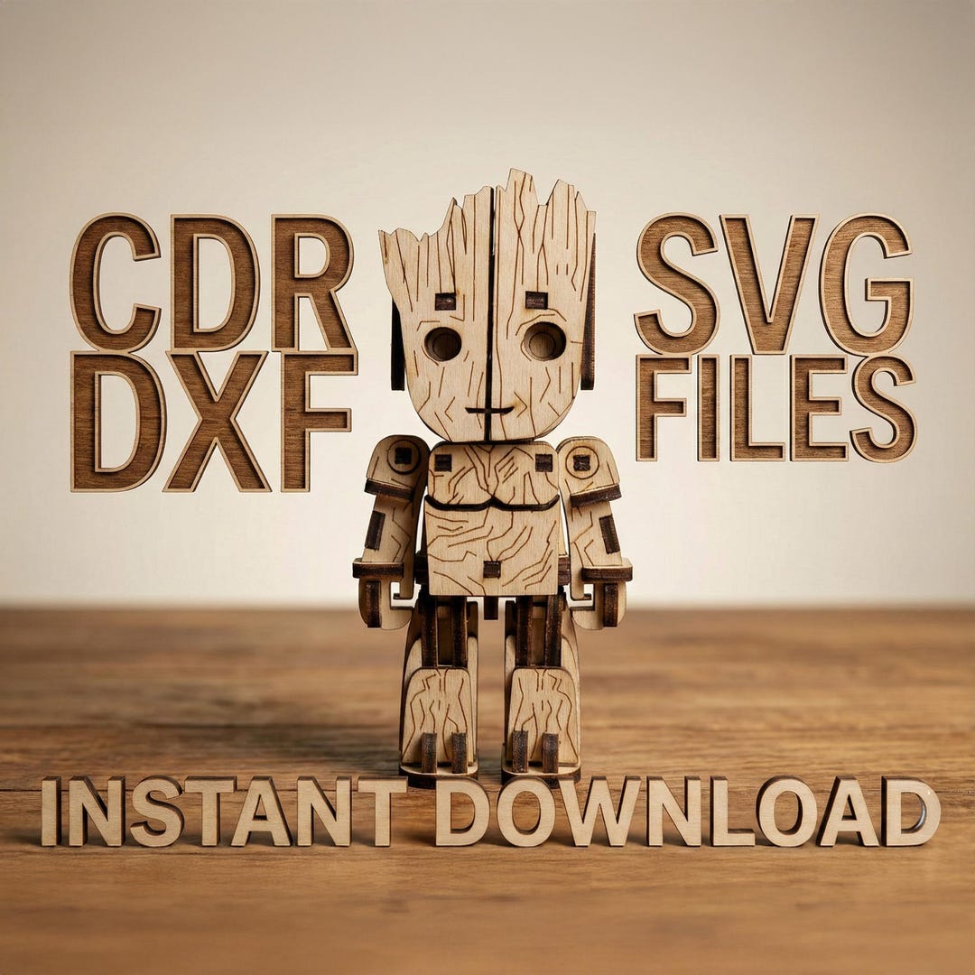 Groot Laser Cut Files | 3mm Basswood Plywood | 3D Puzzle Model ...