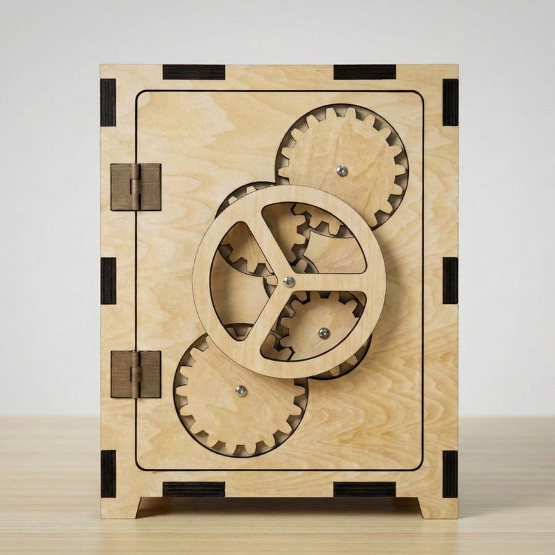 Gears Strongbox – Mechanical Wooden Safe Box | Laser Cut CNC Files ...