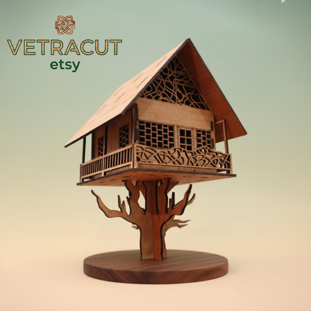 Laser Cut Wooden Tree House Model | 3mm MDF |files - Etsy