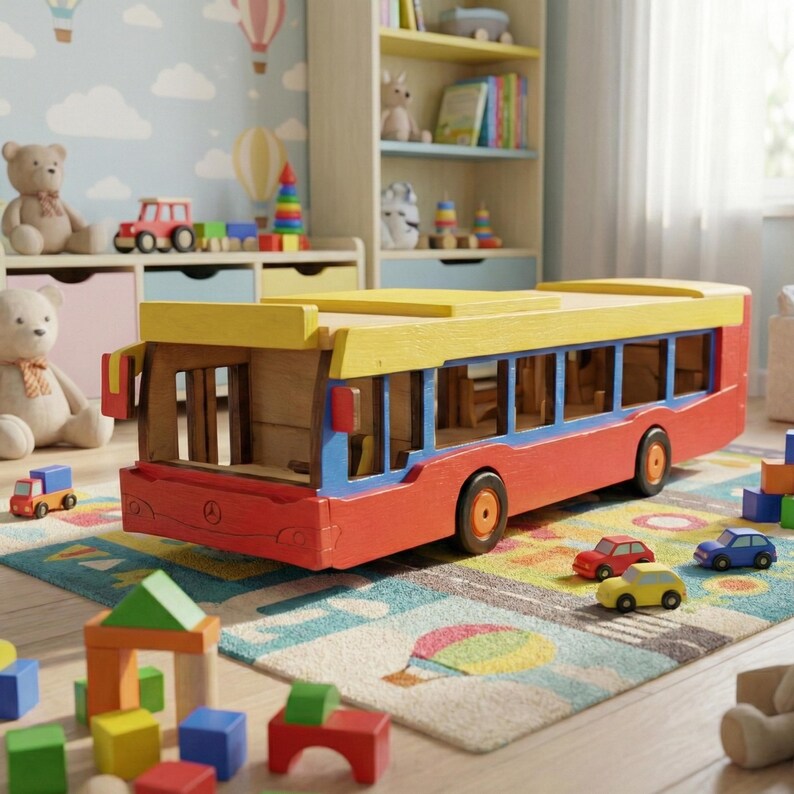 Laser Cut Wood Bus Model | DXF SVG Cdrfiles | CNC Laser Cutting Design ...
