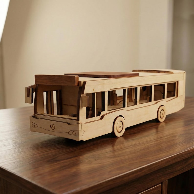 Laser Cut Wood Bus Model | DXF SVG Cdrfiles | CNC Laser Cutting Design ...