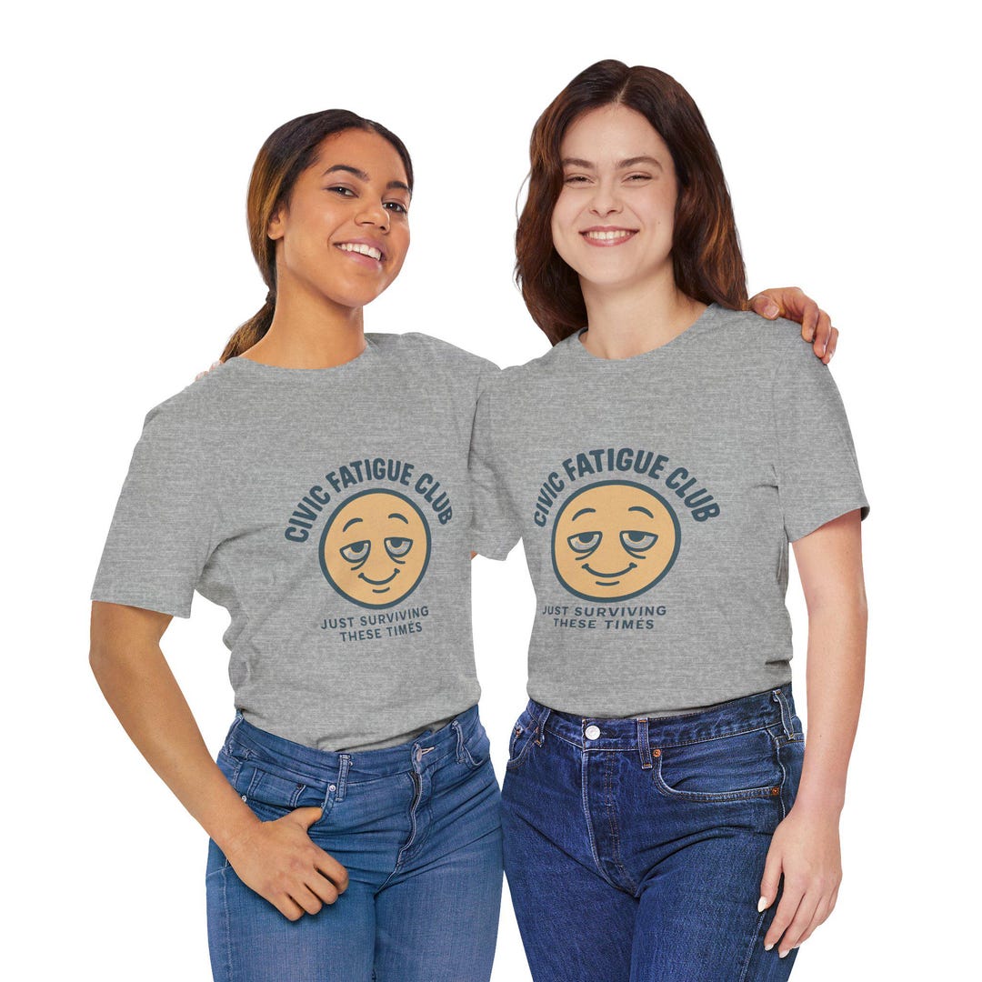 Civic Fatigue Club Emoji Face T-shirt | Just Surviving These Times - Etsy