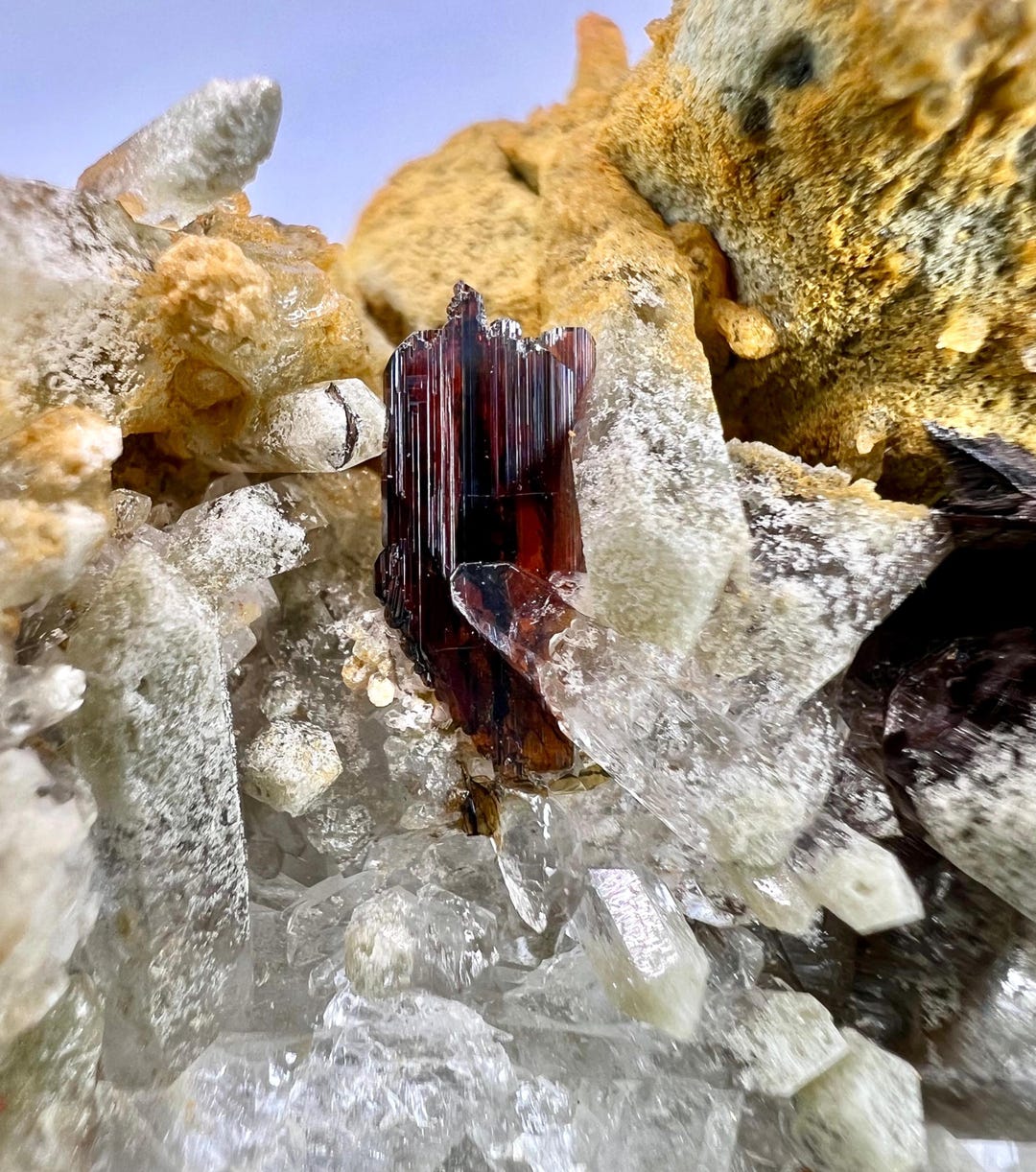 697 Gram Natural Celestial Rare Red BROOKITE With QUARTZ and CHLORINE ...
