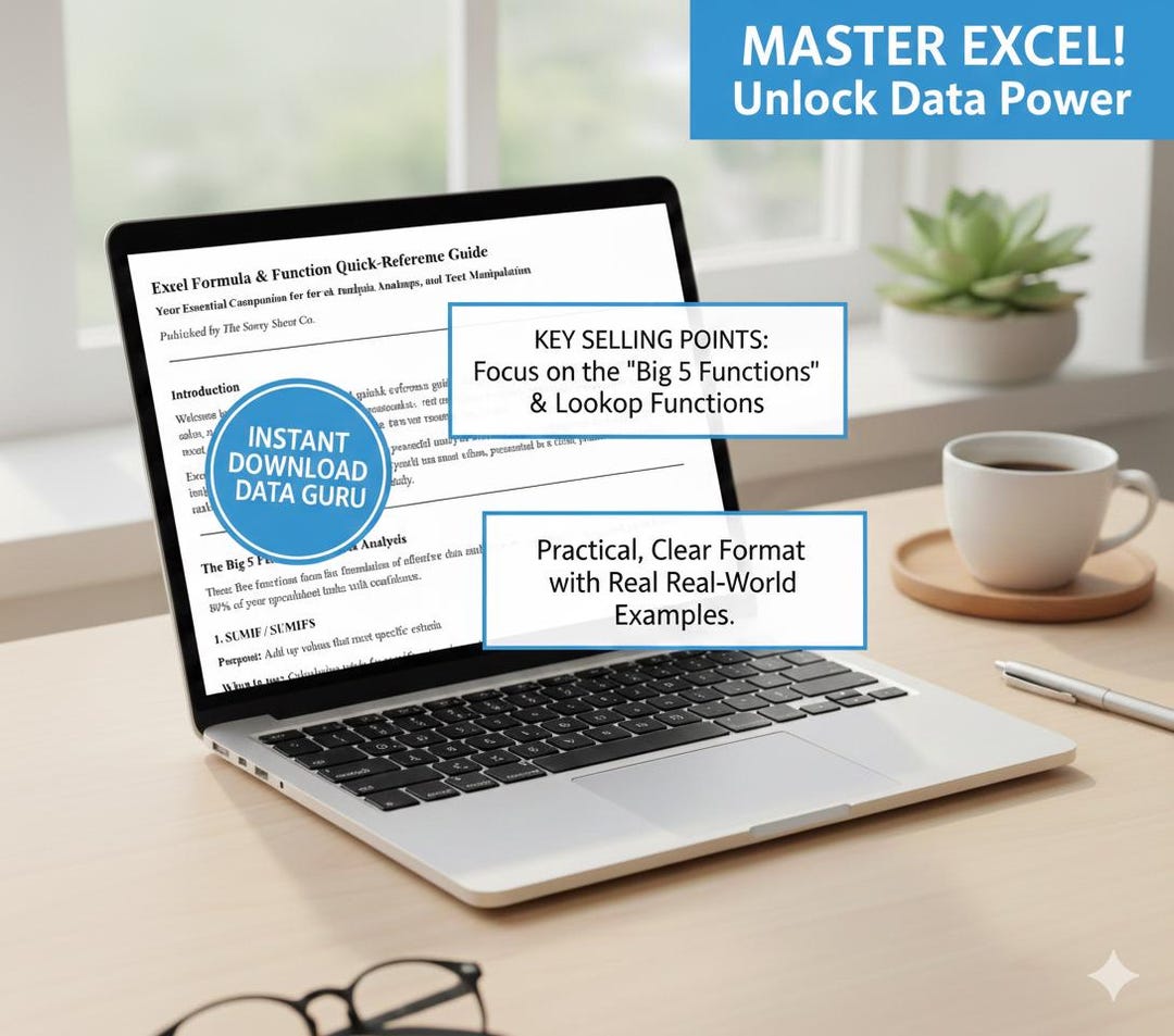 Excel Quick Reference Guide | Formula & Function Cheat Sheet PDF ...