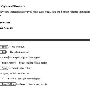 Excel Quick Reference Guide | Formula & Function Cheat Sheet PDF ...