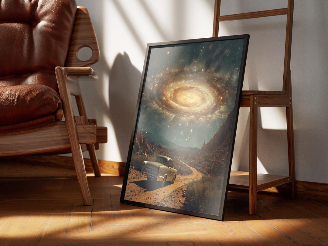 Vintage Road Trip Poster | Cosmic Galaxy Sky Wall Art - Etsy