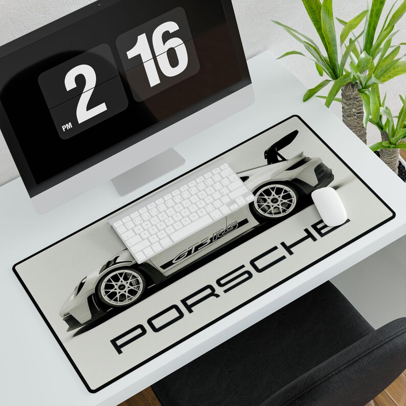 Illustration de voiture de sport blanche Porsche | Tapis de souris de ...